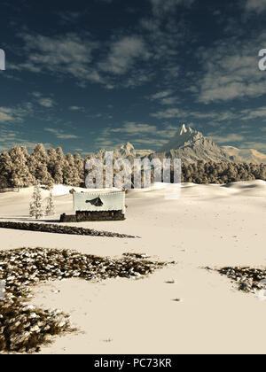 3D illustration snowy mountains Isolated on white background Stock ...