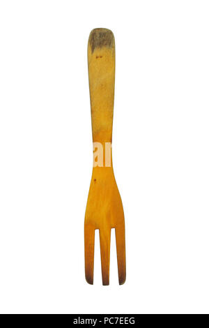Big wooden fork isolated on white background Stock Photo - Alamy
