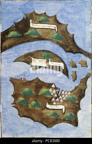 Cebu map attached to the Pigafetta's report Stock Photo - Alamy