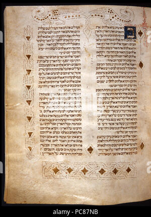 The Cervera Bible, a Hebrew illuminated manuscript from around 1300 ...