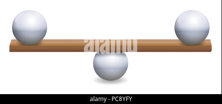 Seesaw or wooden balance scale - balanced and unbalanced, equal and ...