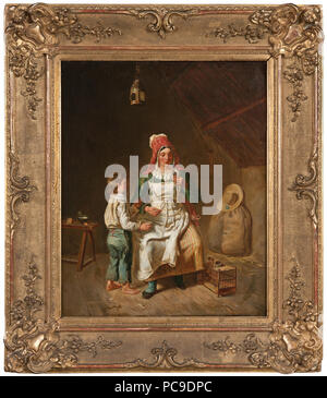 'Mor och son med en fågel' is a painting by Anne-Geneviève Greuze ...