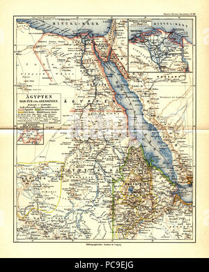'Ägypten dar für und Abessinien' (1905) is a map depicting Egypt and ...