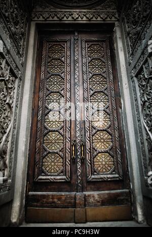 Ancient building with big doors, old European town Stock Photo - Alamy