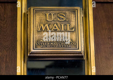 Vintage US mail letter slot and mail chute collection box Cutler System ...