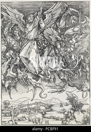 4 12. Albrecht Dürer, Apokalypsa, X. Sv. Michael bojující s drakem ...