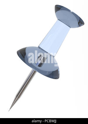 blue push pin closeup isolated on white background Stock Photo - Alamy