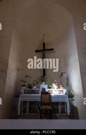 Beautiful view of the Summer Altar with illuminated decoration in ...