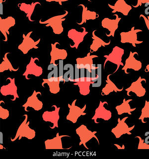 Head of Bull Seamless Pattern Stock Photo - Alamy