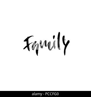 MY FAMILY. VECTOR HAND LETTERING FAMILY TYPOGRAPHY Stock Vector Image ...