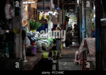 Thailand backstreet indoor market Stock Photo - Alamy