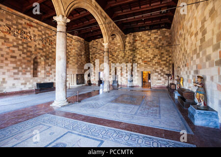RHODES, GREECE - May 13, 2018: The historic windmills at the Mandraki ...