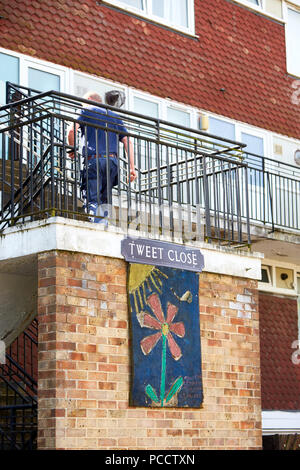 A sign for Tweet Close, one of several social media themed fake street ...