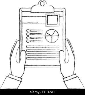 hands with checklist and document statistics vector illustration design ...