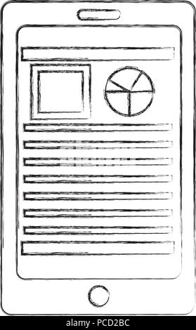 tablet device with document file and statistics pie graph vector ...