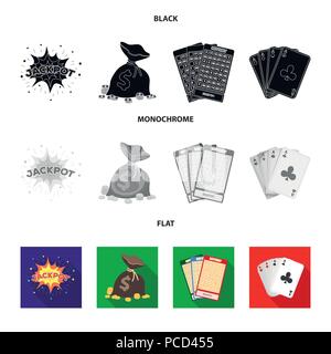 Jack sweat, a bag with money won, cards for playing Bingo, playing ...