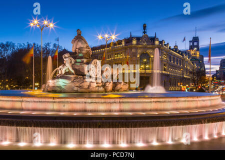 Plaza de Cibeles Fountain, rear view, large circle, iconic symbol, 1782 ...