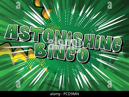 Astonishing Bingo - Comic book style word on abstract background Stock ...