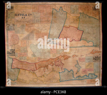 The 1858 Smith and Chase Wall Map of Suffolk County, Long Island ...