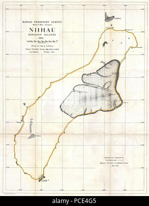 This 1904 land office map of Niihau, Hawaii, provides a historical view ...