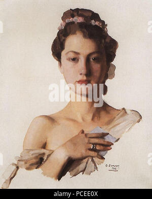 This 1934 portrait of Alexandra Levchenko by K. Somov captures the ...