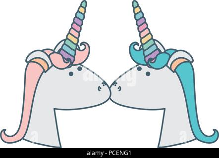 cute unicorns kissing characters Stock Vector Image & Art - Alamy