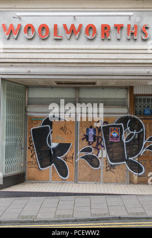 Closed Woolworths store. The England south west coast path. Seaton ...