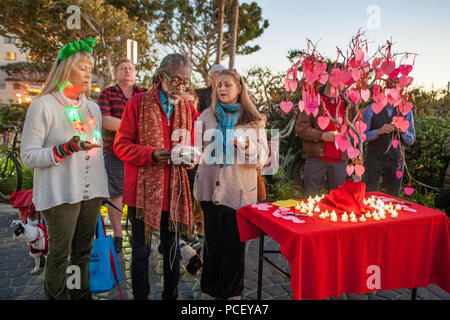 A tribute tree of local AIDS victim's names forms the centerpiece of an ...