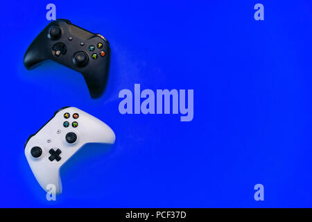 Gaming concept. Joystick on color background Stock Photo - Alamy