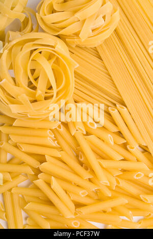 Close-up Various Pasta Shapes Background Stock Photo - Alamy