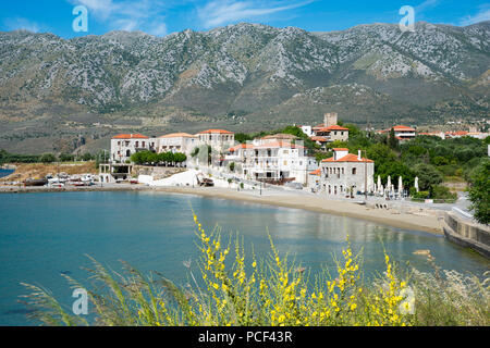 europe, greece, peloponnese, mani, kotronas, town, beach Stock Photo ...