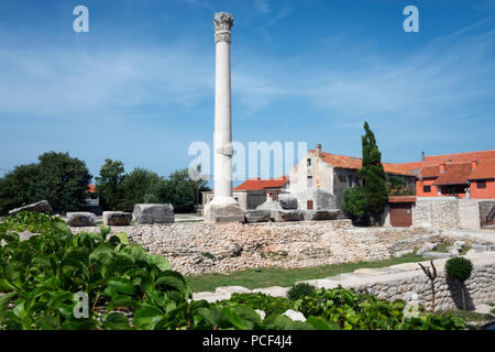 Remains of a Roman temple, old salt town Nin, Croatia, Rimski Hram ...