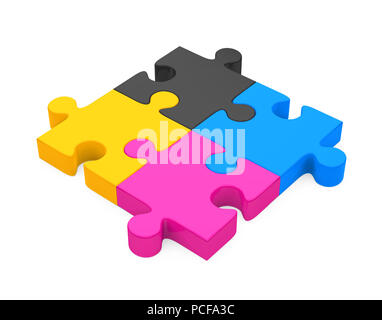 cmyk jigsaw puzzle Stock Photo - Alamy