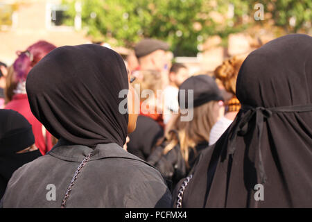 Copenhagen, Denmark - August 1, 2018: Muslim women protest at ...