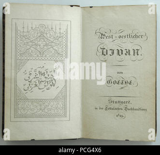 West-östlicher Divan Goethe 1st edition Stock Photo - Alamy