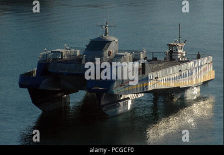 The SWATH (Small Waterplane Area Twin Hull) pilot vessel 'Groden' is ...