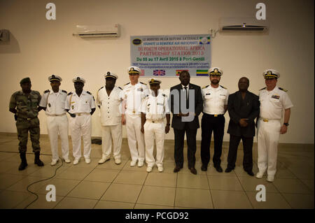 A Gabonese Armed Forces soldier during a simulated combat exercise at ...