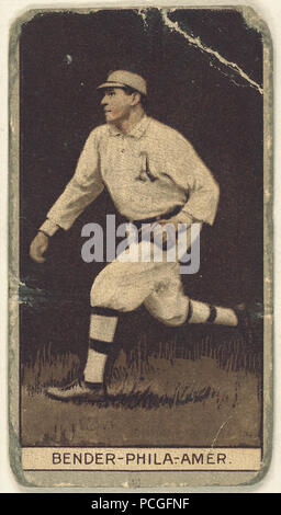 Albert (Chief) Bender, Philadelphia Athletics, baseball card portrait ...