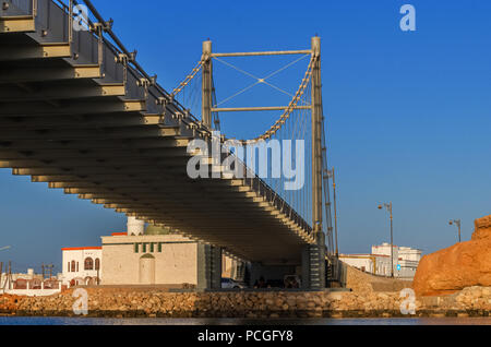 Metal bridge in sur oman connecting the two sides of al ayjah Stock ...