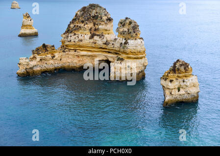 Portugal, region of the Algarve, Lagos: la Ponta da Piedade, cliffs and ...