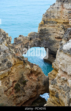 Portugal, region of the Algarve, Lagos: la Ponta da Piedade, cliffs and ...