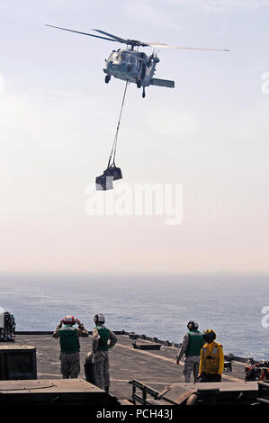 A Marines is pictured in a helicopter during a demonstration to mark ...