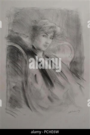 ‘Andrée Mégard’ by Albert de Belleroche is a portrait of the French ...