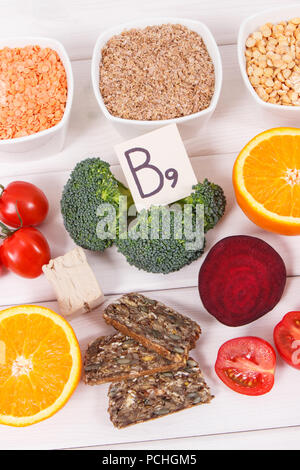 Nutritious products containing vitamin B9, natural sources of minerals ...