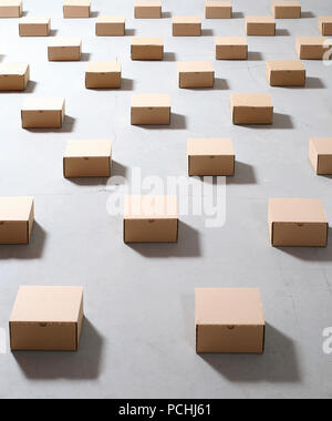 geometry packing boxes on the floor Stock Photo - Alamy