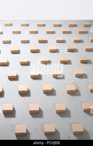 geometry packing boxes on the floor Stock Photo - Alamy