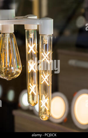 Decorative style filament light bulbs in view Stock Photo - Alamy