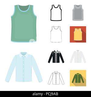 Different kinds of clothes monochrome icons in set collection for ...