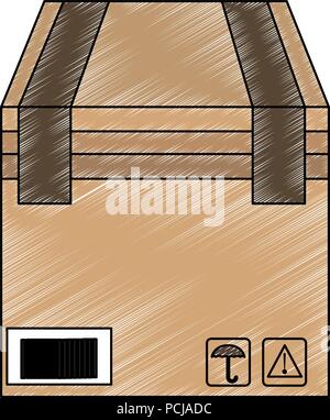 Cardboard delivery box scribble Stock Vector Image & Art - Alamy