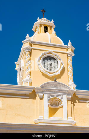 The Arco de Santa Catalina clock tower in Antigua, Guatemala in Central ...